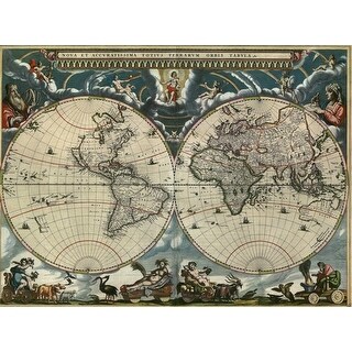 1664 Dutch World Map Is Richly Decorated History - Bed Bath & Beyond ...
