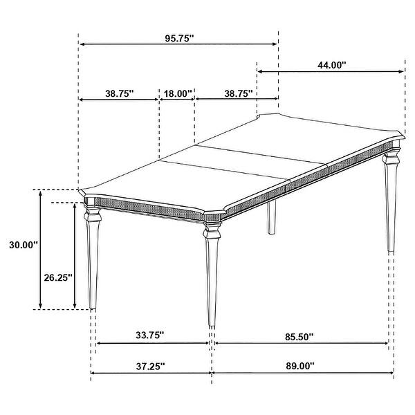 Evangeline 96-inch Extension Leaf Dining Table Silver Oak - Bed Bath ...
