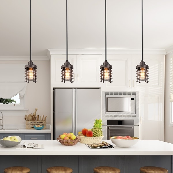 Modern Farmhouse 1-Light Bowl Glass Kitchen Island Pendant Lights for ...