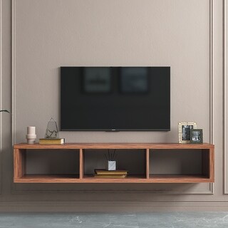 Shallow Floating TV Console TV Stand, 60" Media Entertainment Cente ...