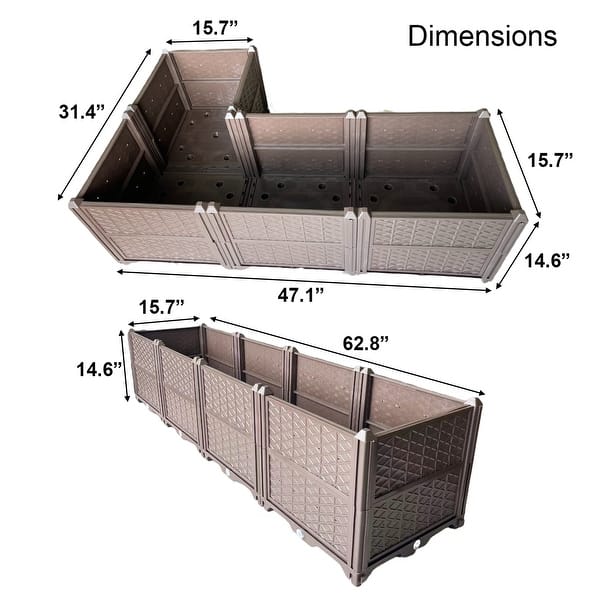 Rectangular Raised Garden Bed Kit Indoor Outdoor Plastic Planter Grow Box - Bed Bath & Beyond ...