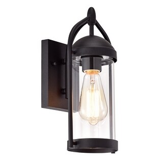 1-light Textured Black Outdoor Wall Lantern - On Sale - Bed Bath ...