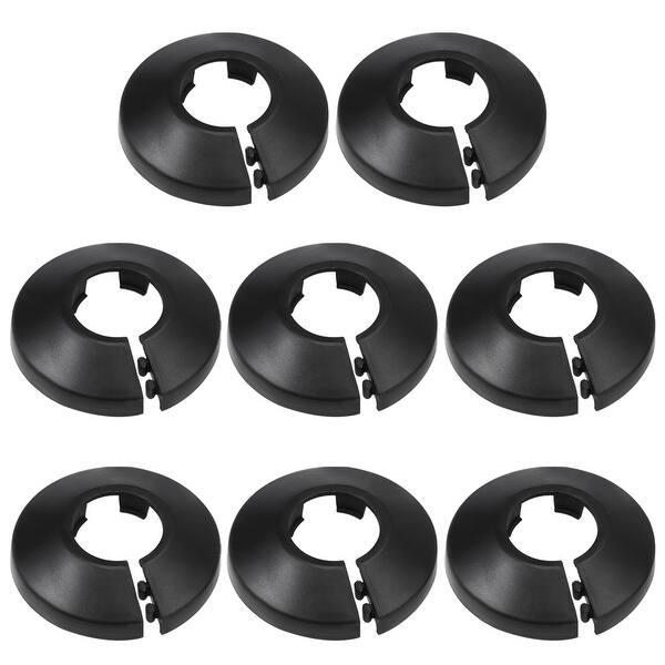20mm Pipe Cover Decoration PP Plastic Water Pipe Escutcheon Black 8pcs ...
