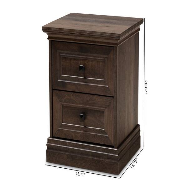 Nolan Traditional Transitional Hazel Walnut Brown Finished 2-Drawer ...