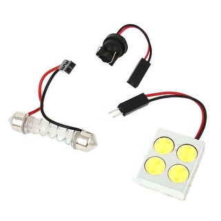 Unique Bargains DC 12V 4-LED Light Car Panel Dome Map Bulb White w T10 ...
