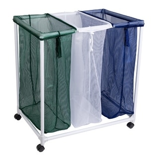 Smart Design Deluxe Triple Compartment Laundry Sorter Hampers with ...