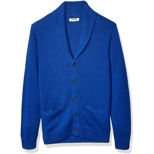 Brand - Goodthreads Men's Soft Cotton Shawl Cardigan Sweater, Bright B ...