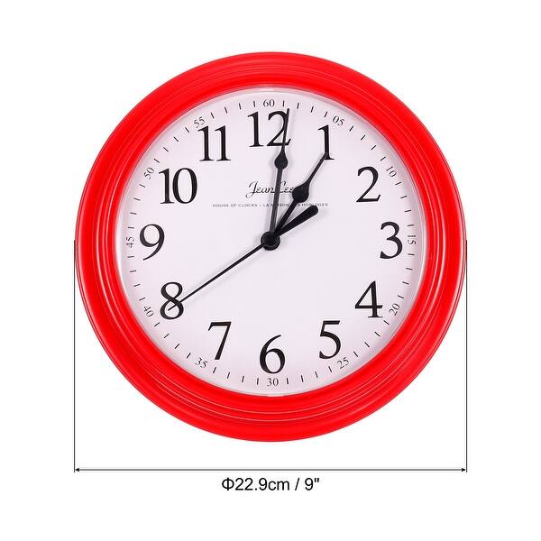 9 Inch Wall Clock, Quartz Battery Operated Silent Round Wall Clocks ...