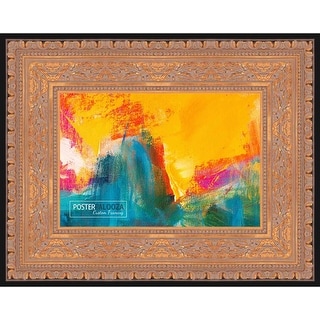 25x19 Ornate Antique Gold Complete Wood Picture Frame with UV Acrylic ...