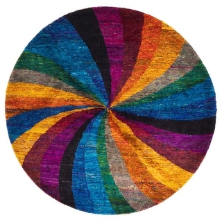 ECARPETGALLERY Hand-knotted Opulence Multi Color Silk Rug - 5'6 x 5'6 ...