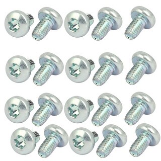 M6x10mm Pan Head Torx Socket Triangle Thread Screw Bolt Silver Tone ...