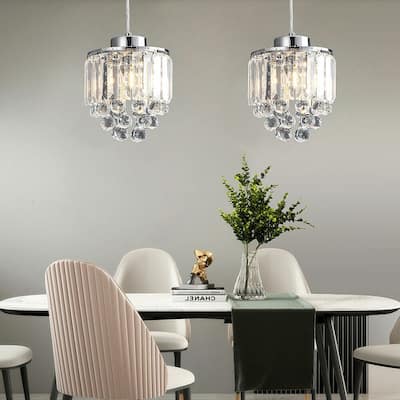 Crystal Chrome Kitchen Island Pendant Light Set of 3 - Overstock - 36011310