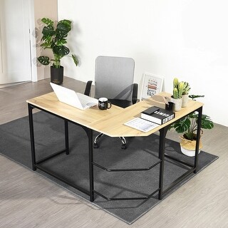 L Shaped Computer Desk PC Laptop Table Wood Workstation - Bed Bath ...