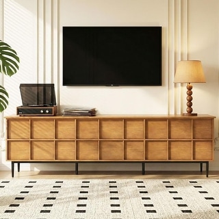 86.6 Inch Walnut Wood 6 Drawer TV Stand Media Console - 86.61" W x 15. ...