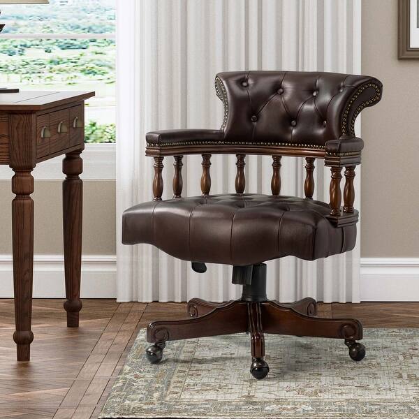 Viktor Traditional Chesterfield Captains Executive Chair with Nailhead ...