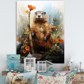 Designart "Surreal Beaver Dreams I" Beaver Wall Art - Bed Bath & Beyond ...