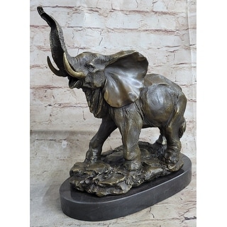 Bronze Metal Elephant Statue Sculpture Figure Figurine 12 Inches X 14 ...