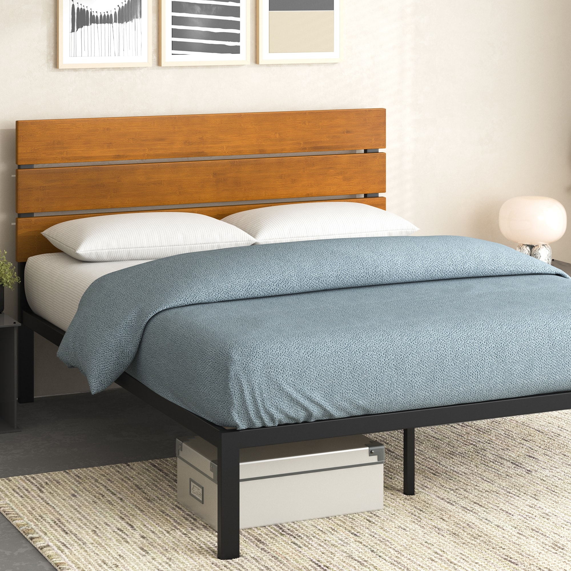 Priage by zinus platform 1500h bed frame with headboard store