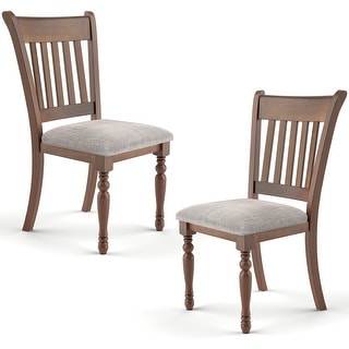 Dining Chair Upholstered Vintage Wooden Dining Chair W/ Padded Cushion ...