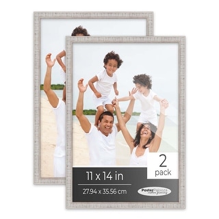 11x14 Rustic White Picture Frame Set Pack of 2 11x14 Wood Picture ...