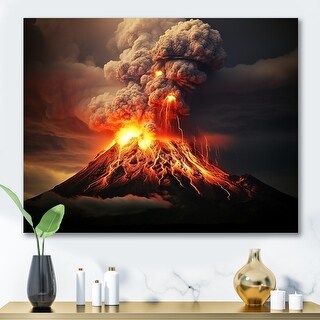 Designart "Volcano Volcanic Explosion III" Volcano Wall Art - Bed Bath ...