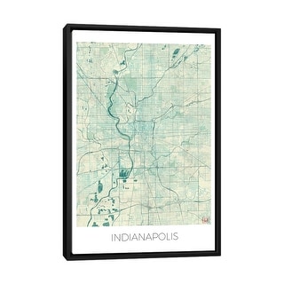 iCanvas "Indianapolis Vintage Blue Watercolor Urban Blueprint Map" by ...