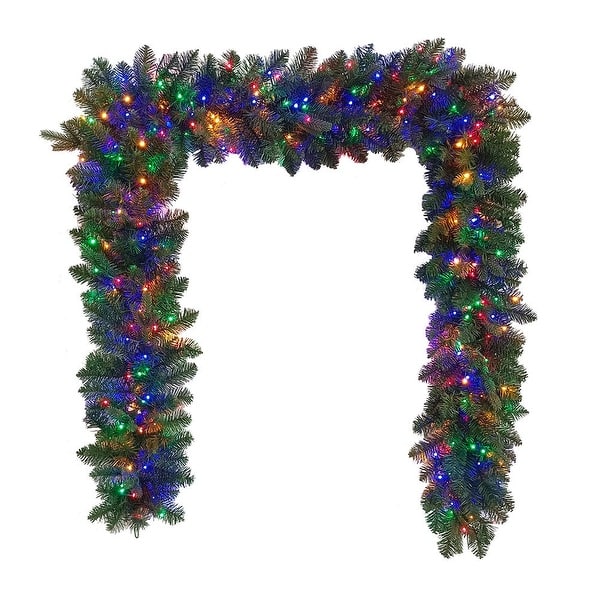 Kurt Adler 9-Foot Prelit Multicolored LED Noble Fir Garland - Multi ...
