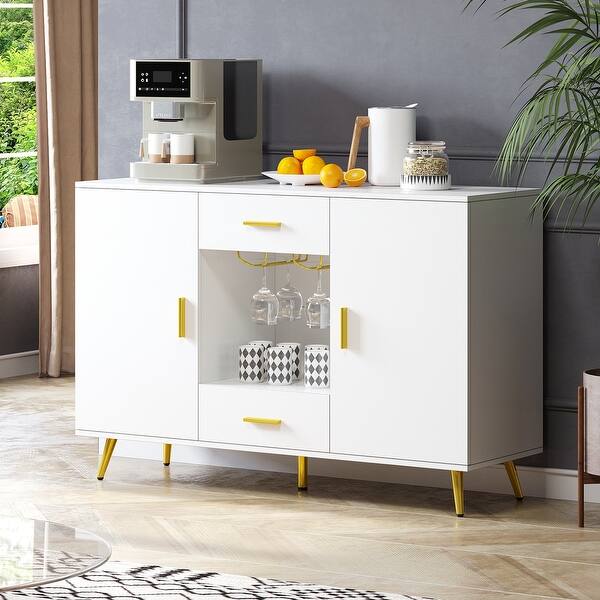 Modern Wood Buffet Cabinet Sideboard Buffet with Storage Adjustable ...