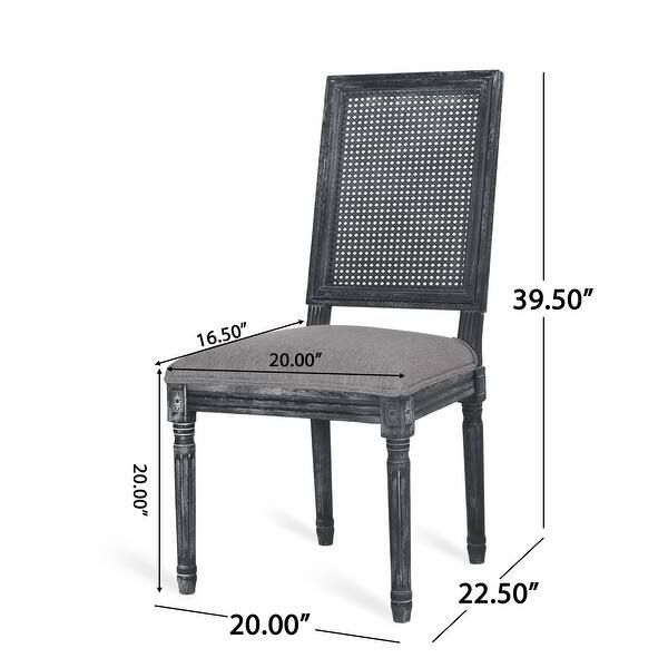 Regina French Country Wood and Cane Upholstered Dining Chair (Set of 6 ...
