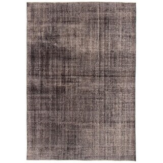 ECARPETGALLERY Hand-knotted Color Transition Black Wool Rug - 7'1 x 9 ...