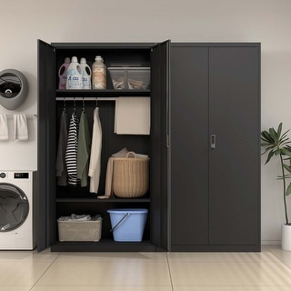 70" Locker Steel Wardrobe Storage Cabinet - Bed Bath & Beyond - 42616467