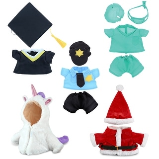 DolliBu Small Stuffed Animal Dress Up Set for Teddy Bear - 5 Outfits ...