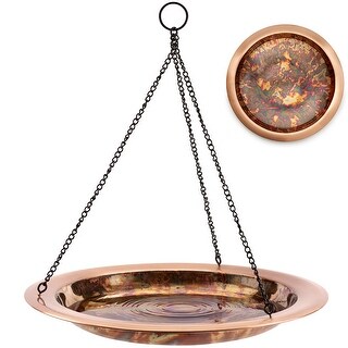 18" Hanging Fired Copper Bird Bath - Bed Bath & Beyond - 40513508