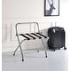 Chrome / Black Metal Foldable High Back Luggage Rack - Bed Bath ...