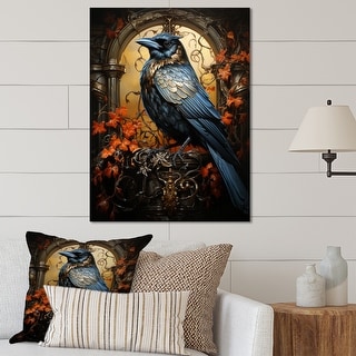 Designart "Crow Dynamic Duality" Animals Metal Wall Decor - Bed Bath ...