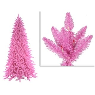 9' Pre-Lit Pink Slim Ashley Spruce Artificial Christmas Tree - Clear ...
