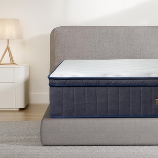 12 in. Blue Foam Mattress with Innerspring Medium Soft Feel in a Box ...