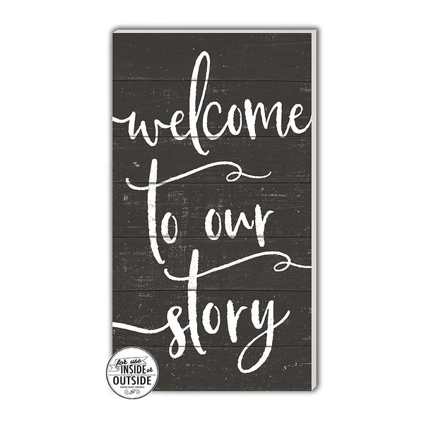 20" Black and White "Welcome to our Story" Outdoor Wall Sign - Bed Bath ...