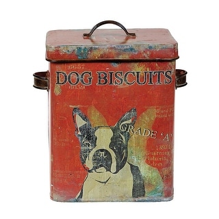 Vintage Tin Dog Biscuit Container with Boston Terrier - Bed Bath ...