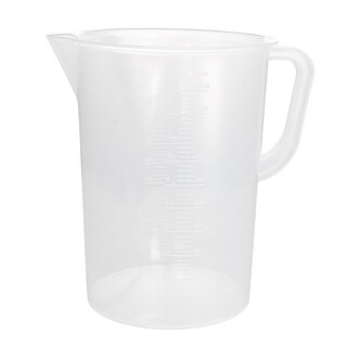 Clear White Plastic Graduated Measuring Cup 5000ml Capacity w Handle ...