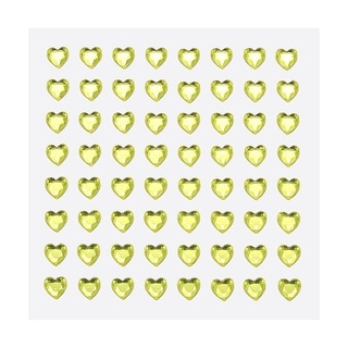 512 Pcs Heart Rhinestone 6mm Self Adhesive Gems Stickers Light Yellow ...
