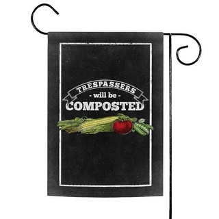 Black and White Trespassers Compost Outdoor Garden Flag 18" x 12.5 ...