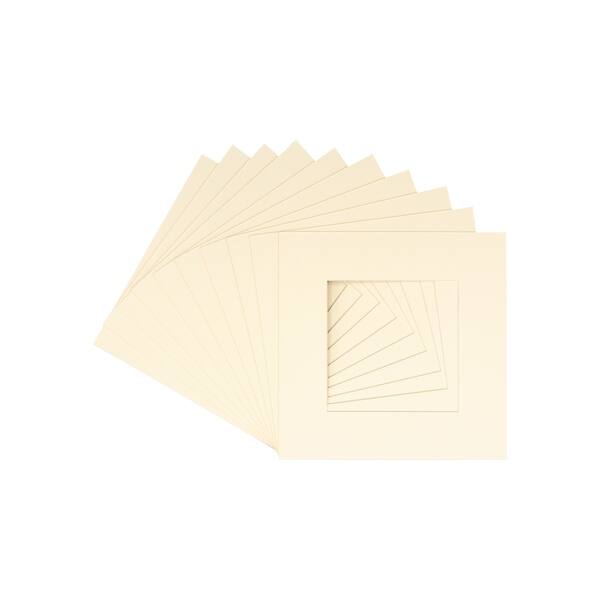 8x8 Mat for 16x16 Frame - Precut Mat Board Acid-Free Textured Cream 8x8 ...