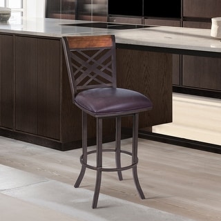 Armen Living Tahiti Metal Swivel Bar or Counter Height Barstool - Bed ...