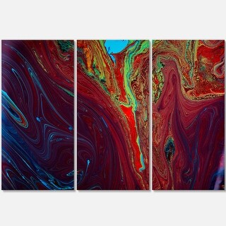 Dark Red Abstract Acrylic Paint Mix - Abstract Glossy Metal Wall Art ...