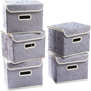 Stackable Storage Boxes with Lids （5-Pack) - Bed Bath & Beyond - 39427132