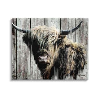 Stupell Rustic Cattle Portrait Canvas Wall Art Design by Pat Cockrell ...