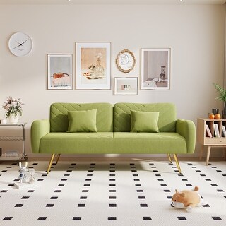 70" Linen Double Sofa Bed with Split Backrest - Bed Bath & Beyond ...