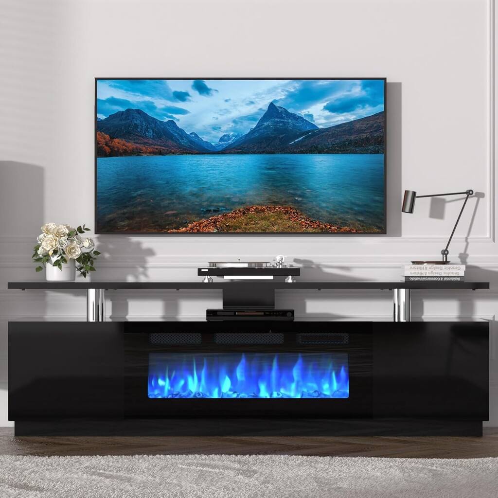 70'' Electric Fireplace Heater TV Stand with 36'' Firplace ...