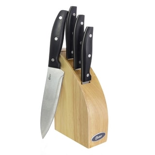 Oster Granger 5 Piece Stainless Steel Cutlery Knife Set with Half Moon ...